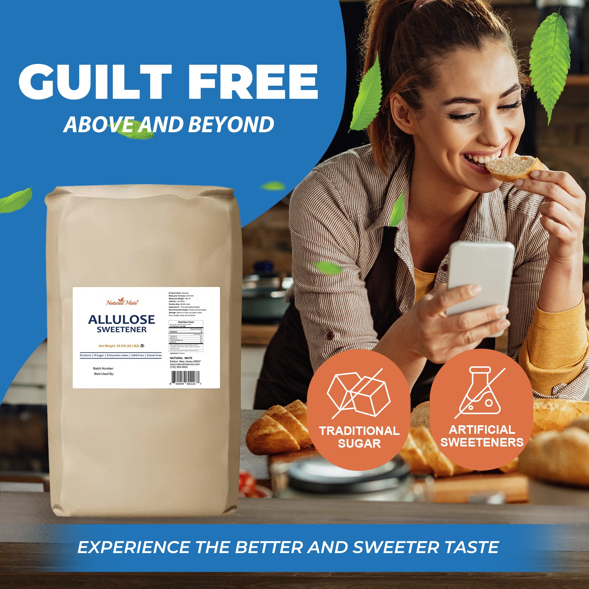Allulose - All Purpose Sweetener | 25KG or 55 LB/Bag (FINE POWDER ...